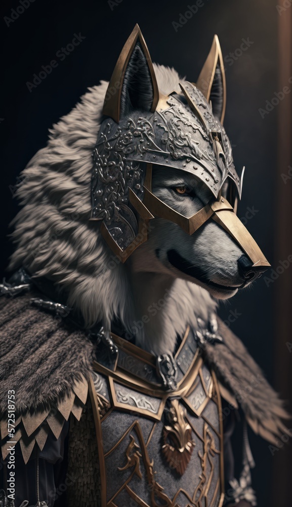 Cute Stylish and Cool Animal Wolf Knight of the Middle Ages: Armor ...