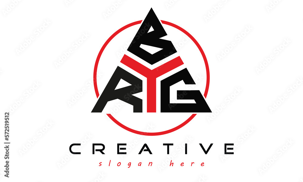 RBG three letter creative triangle shape in circle logo design vector ...