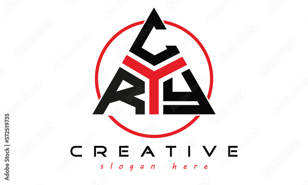 RCY three letter creative triangle shape in circle logo design vector ...