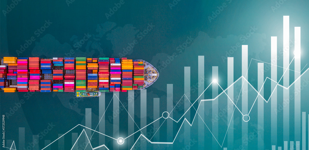 Container cargo ship global business logistics import export freight ...