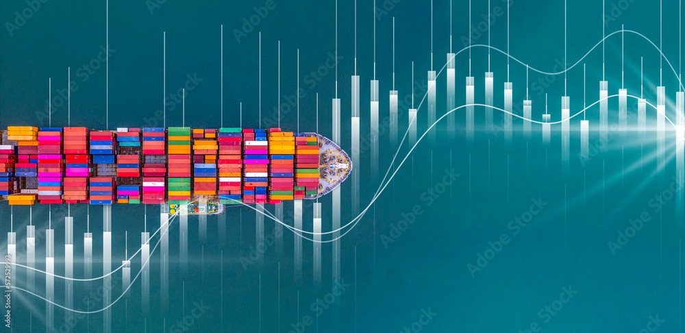 Container cargo ship global business logistics import export freight ...
