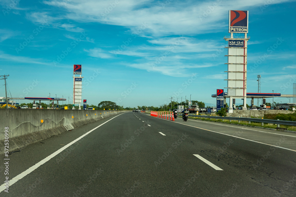 Victoria, Tarlac, Philippines - Jan 2023: Two Petron Gas Stations on ...