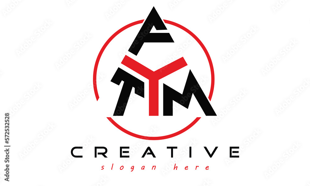 TFM three letter creative triangle shape in circle logo design vector ...