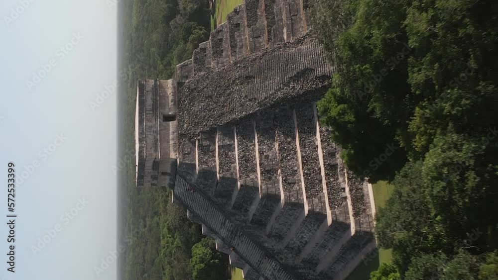 Vertical Aerial View of Ancient Mayan City Chichen Itza, Mexico ...