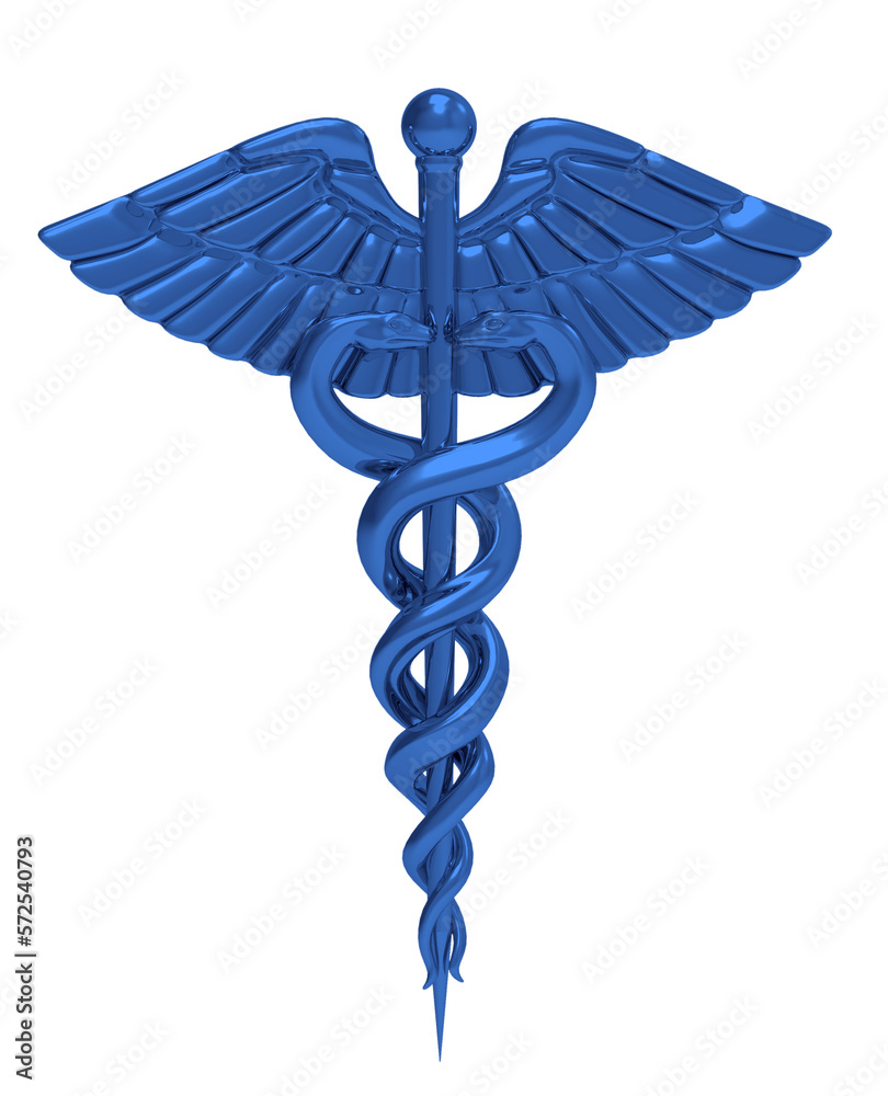 A blue caduceus medical symbol isolated. PNG transparency Stock ...