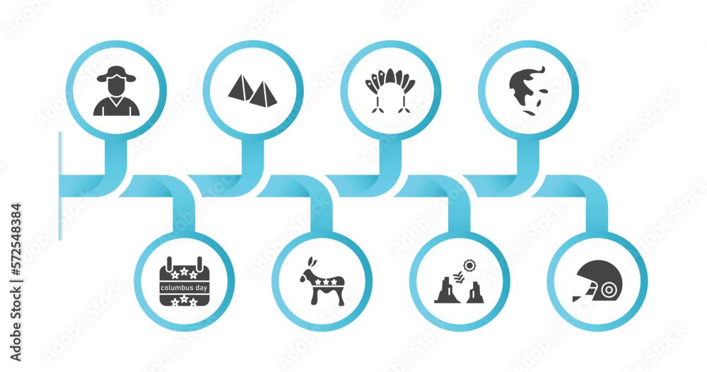editable filled icons with infographic template. infographic for united ...