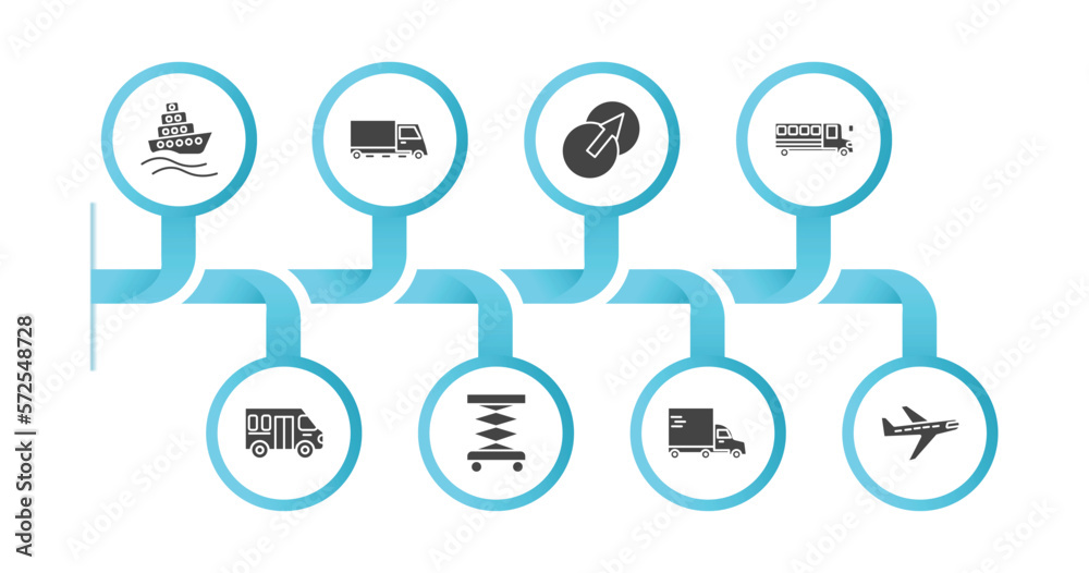 Vetor do Stock: editable filled icons with infographic template ...