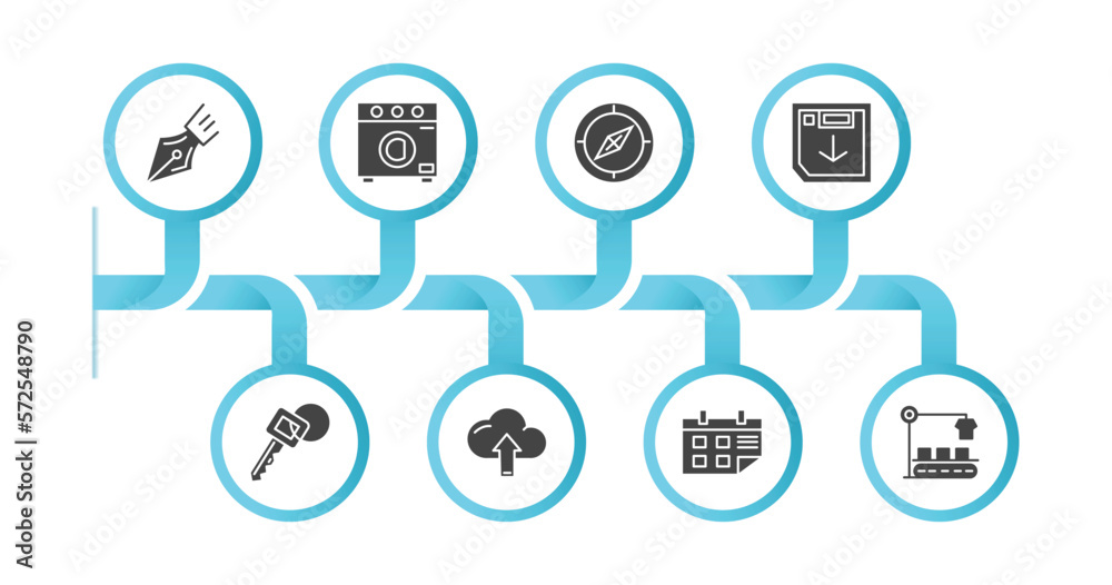 editable filled icons with infographic template. infographic for tools ...