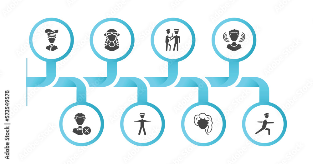 editable filled icons with infographic template. infographic for people ...
