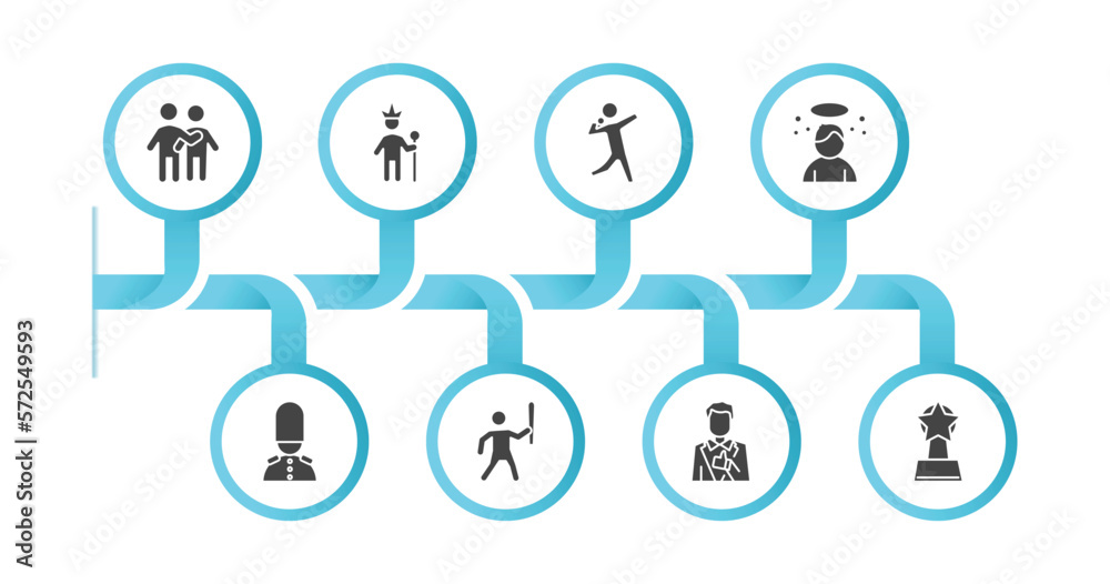 editable filled icons with infographic template. infographic for people ...