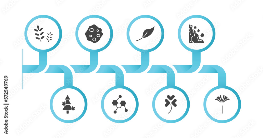 editable filled icons with infographic template. infographic for nature ...
