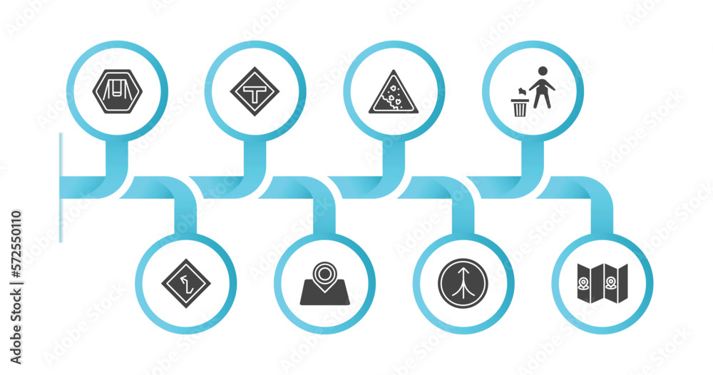 editable filled icons with infographic template. infographic for maps ...