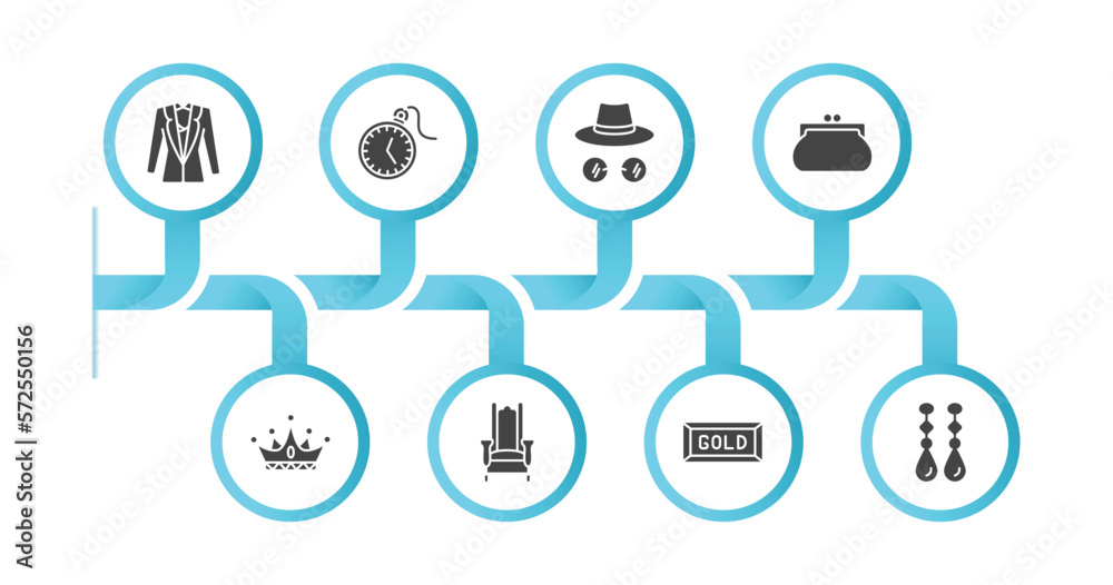 editable filled icons with infographic template. infographic for luxury ...