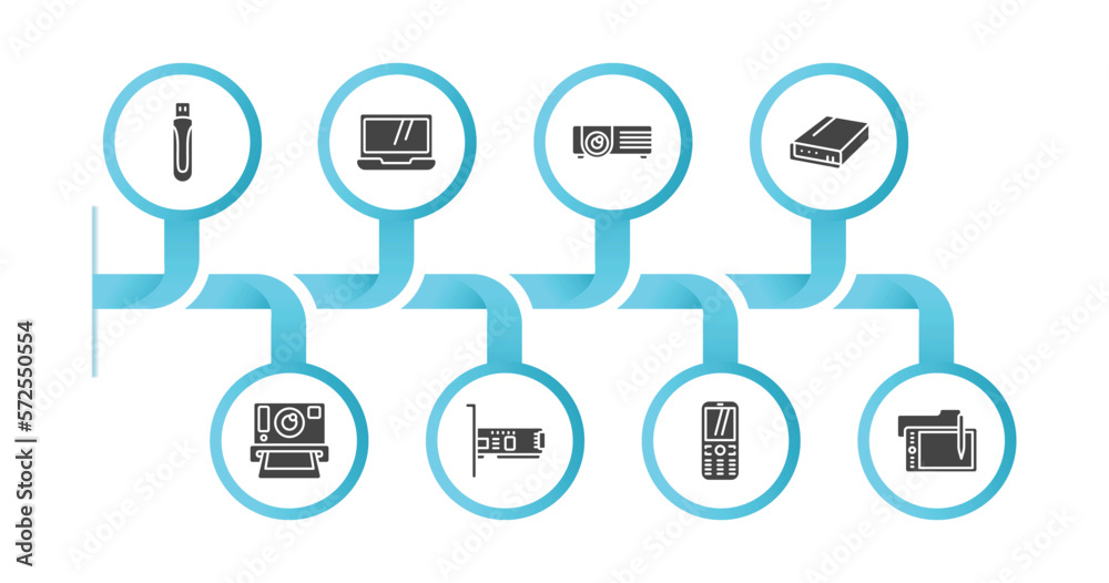 editable filled icons with infographic template. infographic for ...