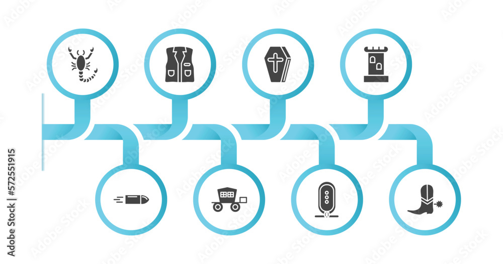 editable filled icons with infographic template. infographic for desert ...