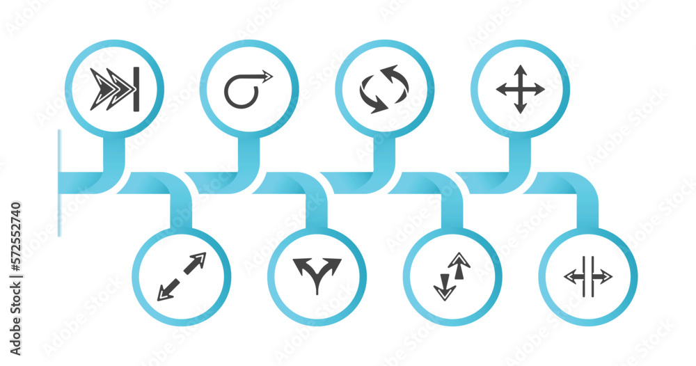 editable filled icons with infographic template. infographic for arrows ...
