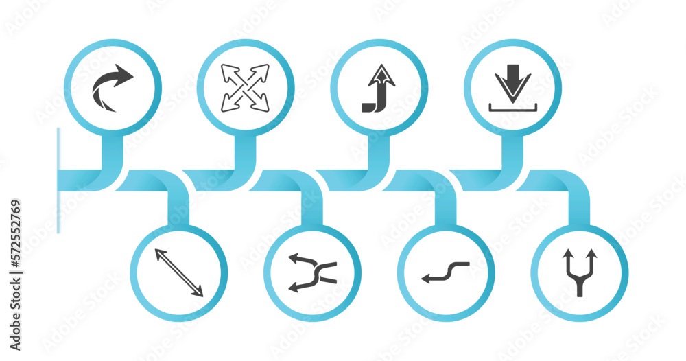 editable filled icons with infographic template. infographic for arrows ...