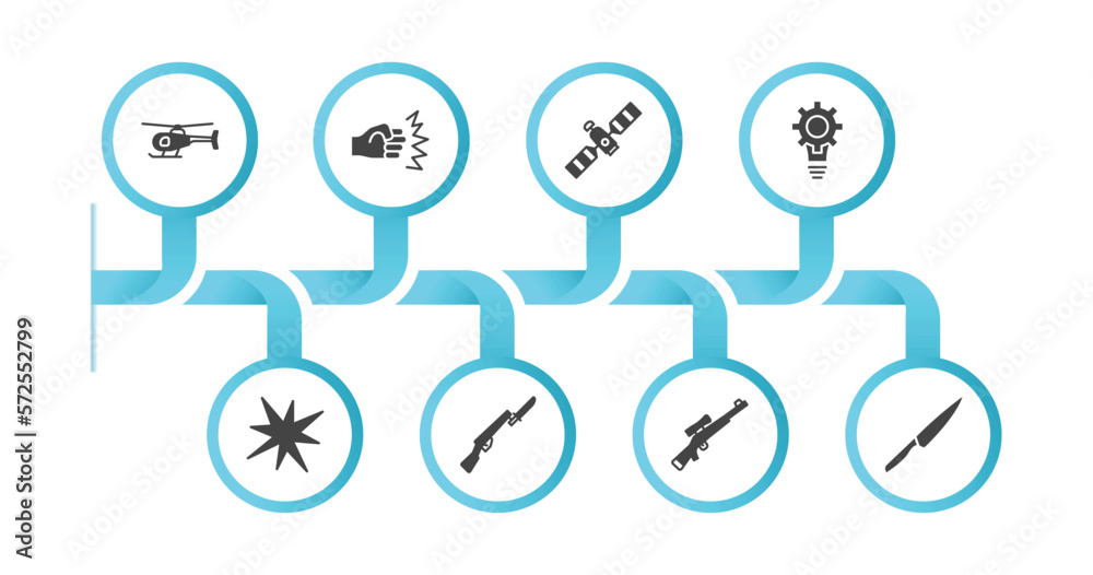 Vektorová grafika „editable filled icons with infographic template ...