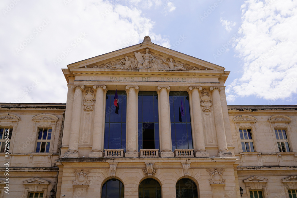 palais de justice courthouse in bordeaux city with columns and stained ...