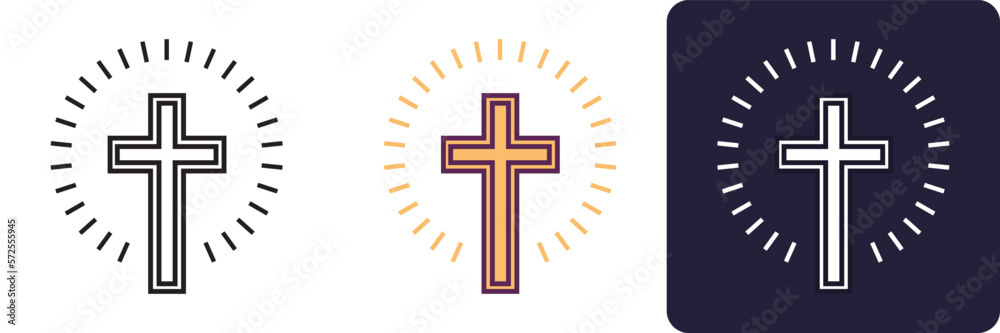 Easter Cross Icon Set is a collection of icons that represent the ...