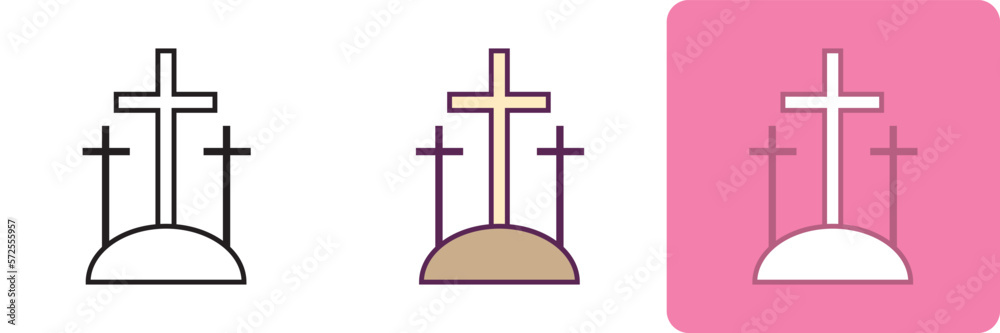 Easter Cross Icon Set is a collection of icons that represent the ...