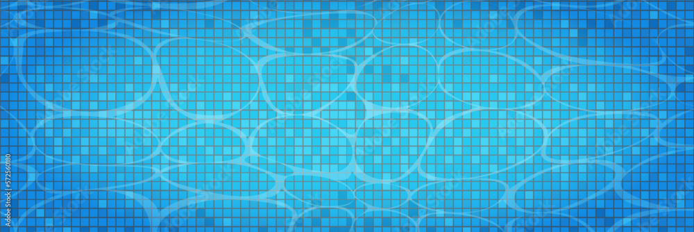 Swimming pool caustics ripple background. Blue swimming pool for ...
