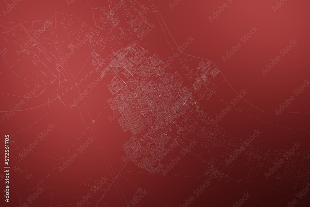 Map of the streets of Basra (Iraq) made with white lines on abstract ...