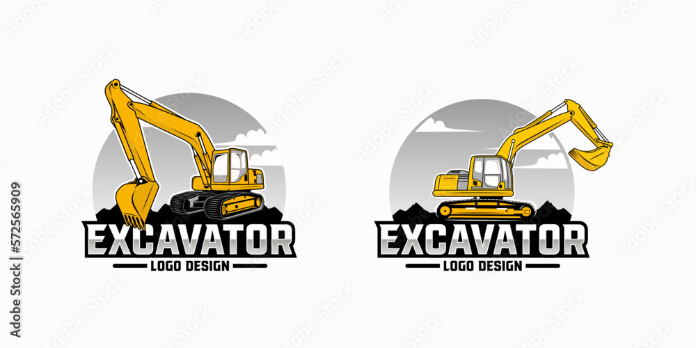 excavator Logo designs template, heavy equipment construction - earth ...