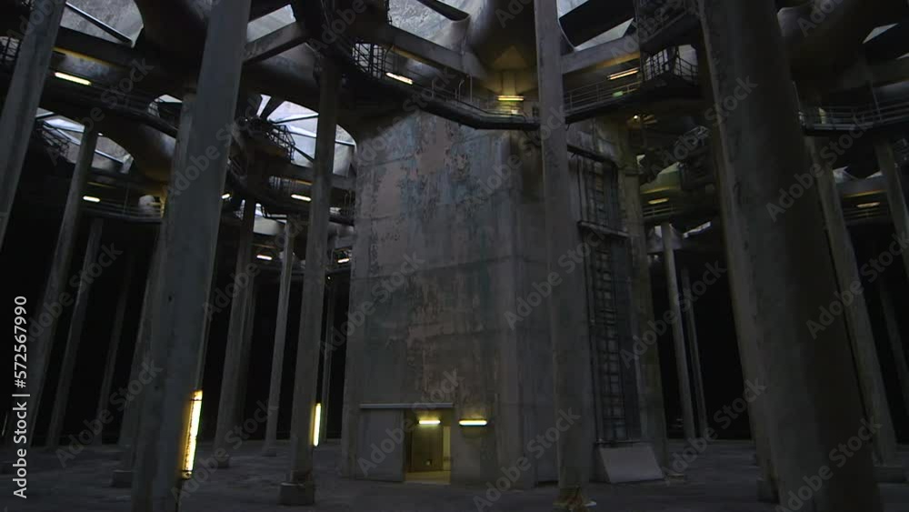 Video „Low angle shot inside cooling tower of a nuclear power station ...