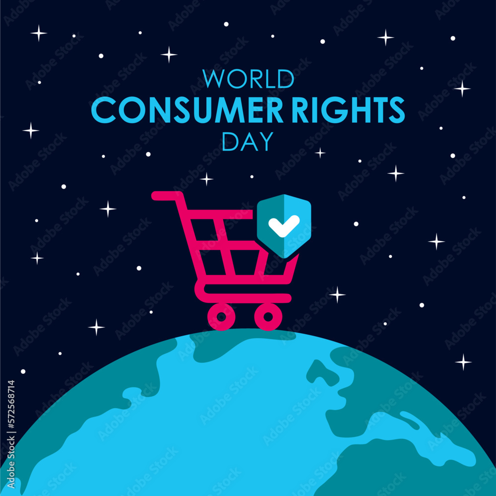 world consumer rights day poster template night view Stock Vector ...