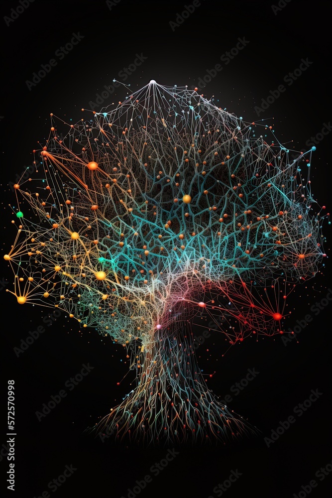 An image of a neural network, with the connections representing the ...