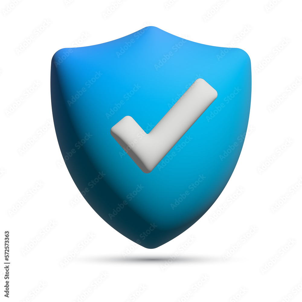 Trusted security 3D icon. shield icon with check mark. icon related to ...