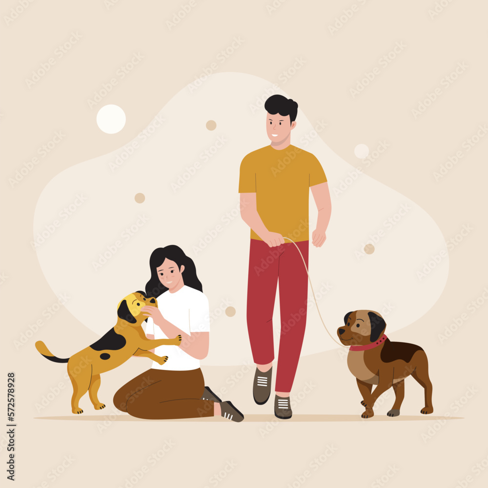 People with pets vector concept. Illustration for website, landing page ...