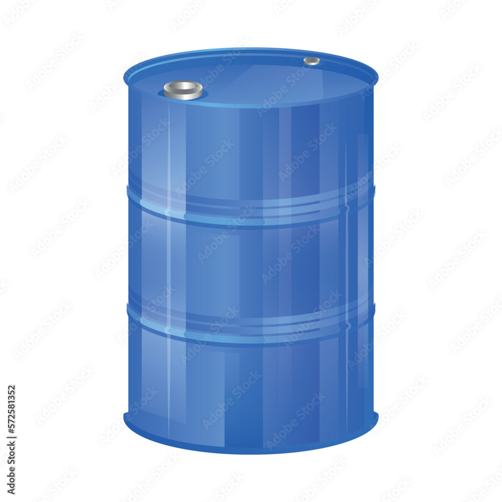 Blue metal barrel on white background Stock Vector | Adobe Stock