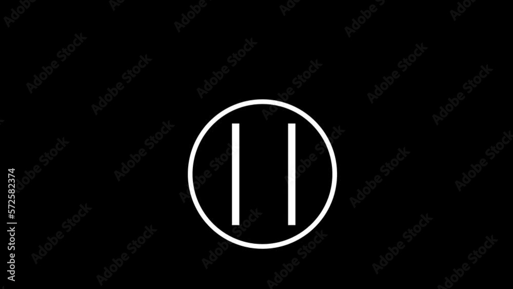 4k Animated play and stop button modern motion style. on alpha screen ...