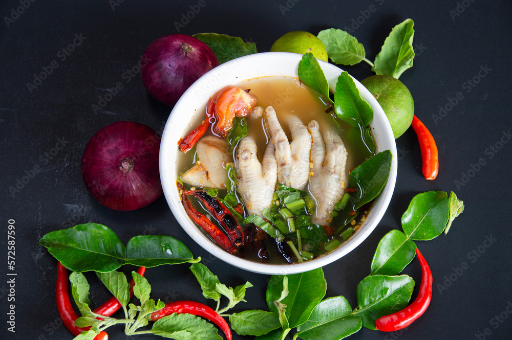 Tom Yum Chicken Leg Thai Food Original, Super Tom Yum Stock Photo ...