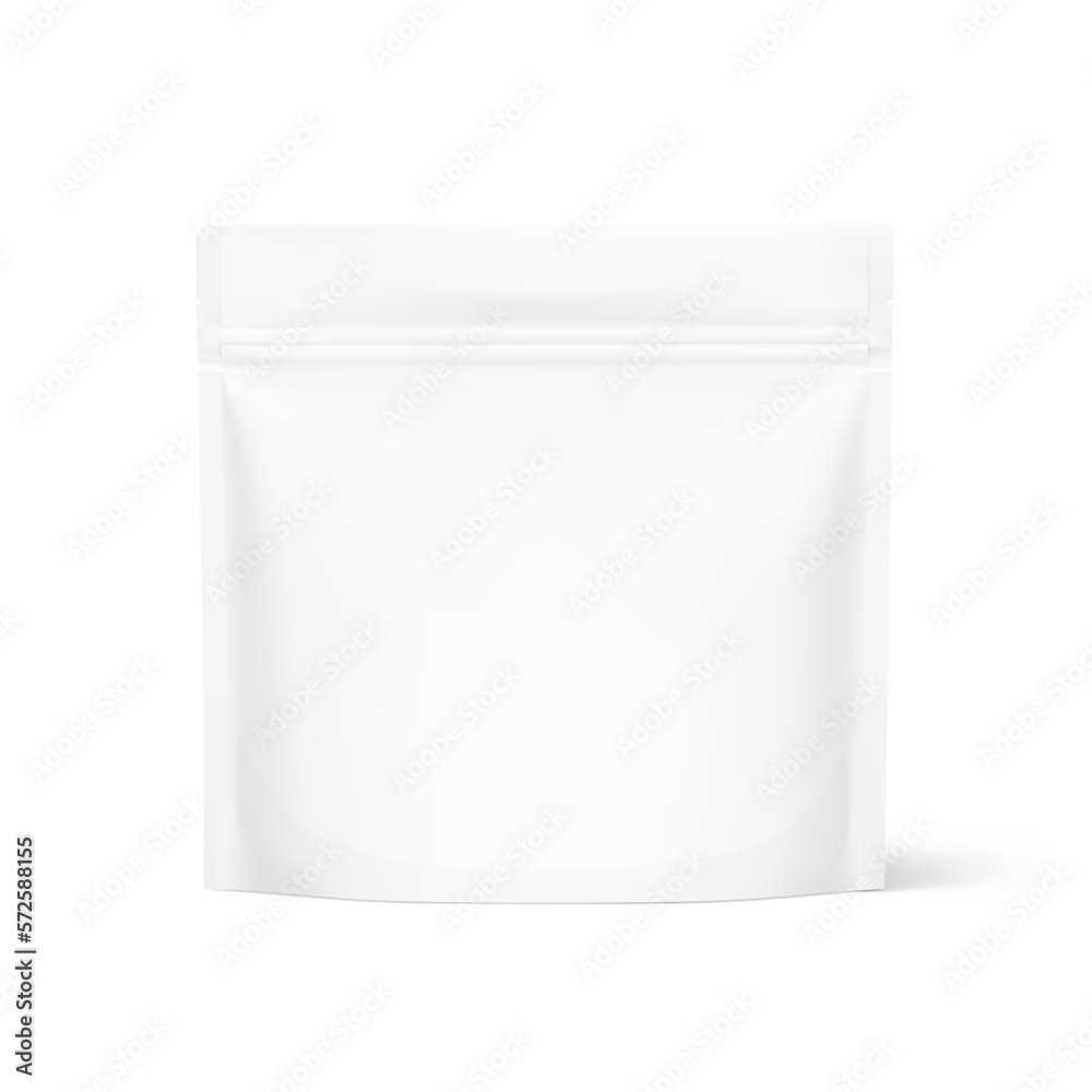 Realistic blank stand up pouch bag mockup. Vector illustration isolated ...