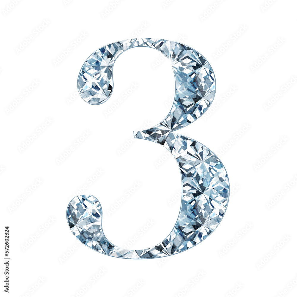 Shining Diamonds numbers. Part of a set which includes uppercase and ...