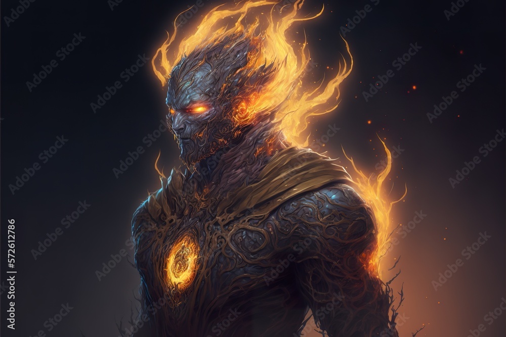 Fire elemental created with Generative AI Stock Illustration | Adobe Stock