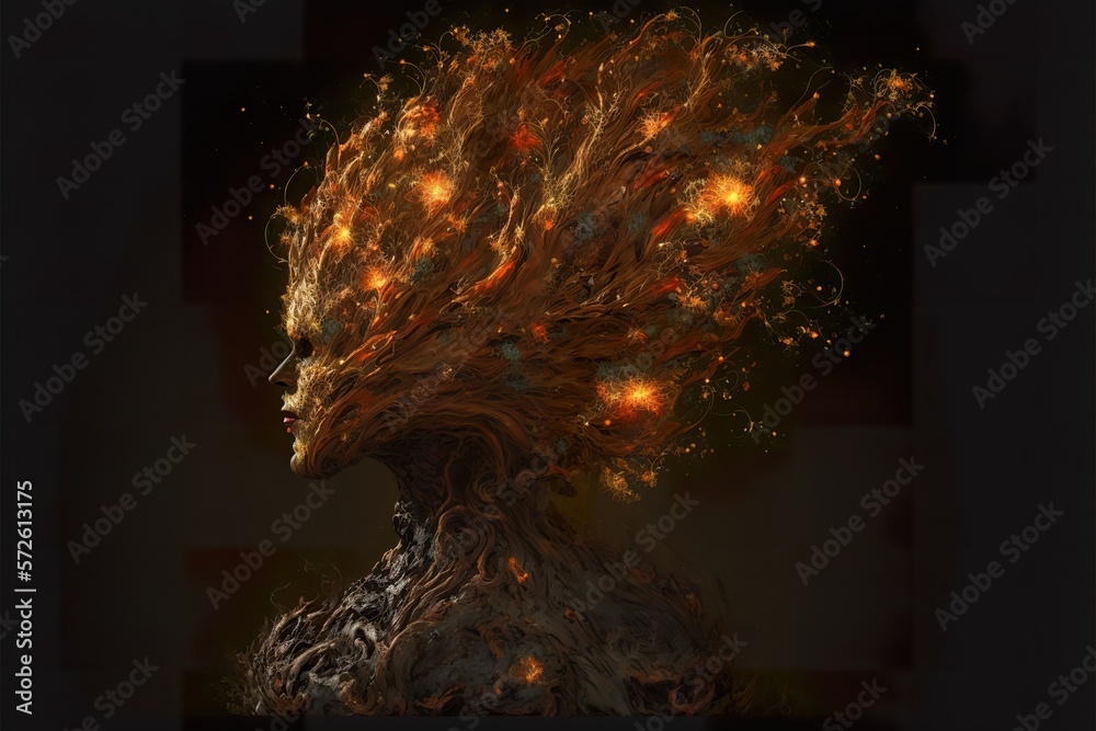 Fire elemental created with Generative AI Stock Illustration | Adobe Stock