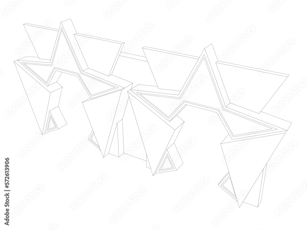 3d gate double entrance star decoration style with blank space logo ...