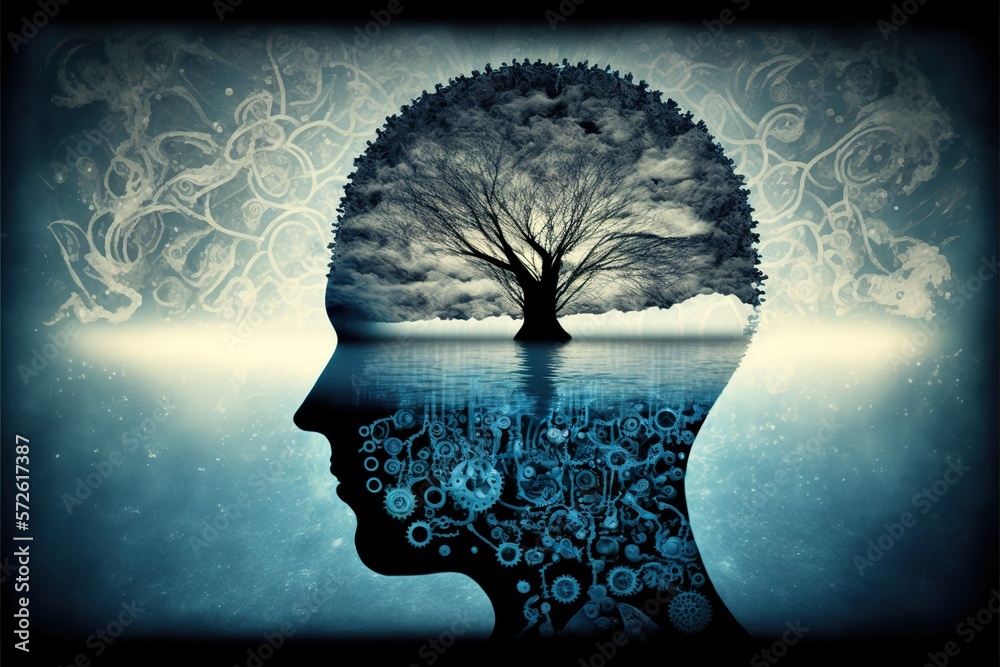 Interpretation of subconscious. Universe in mind. Created with ...