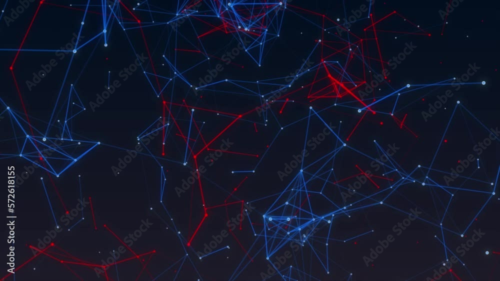 Glowing Blue And Red Plexus Network High Tech Background, Digital Technology Glowing Plexus Line ...