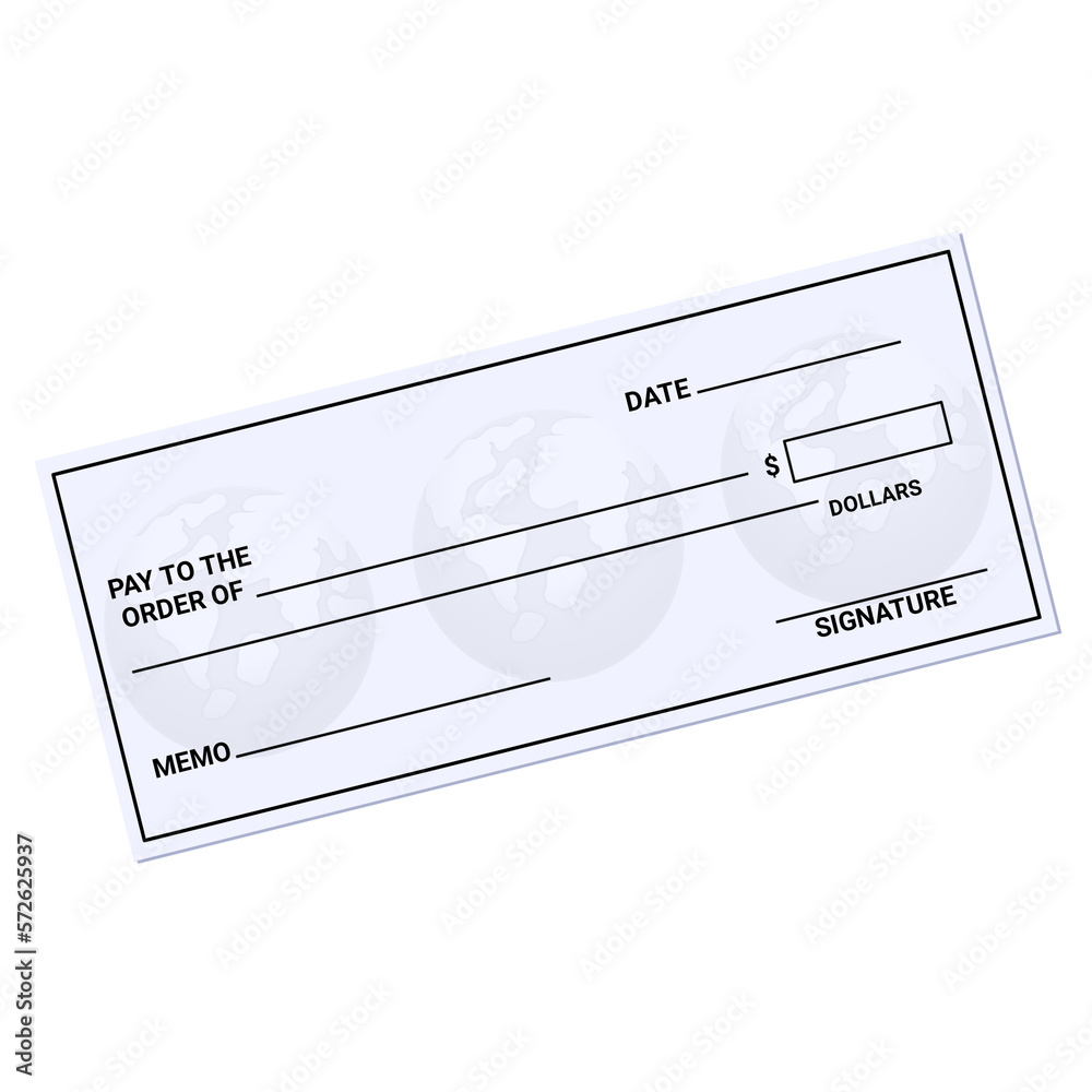 Bank Cheque PNG. Finance cheque PNG. Stock Illustration | Adobe Stock