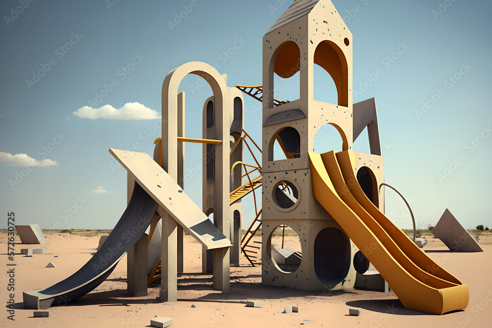 The weirdest most unusable defunct playground for kids, abandoned in ...