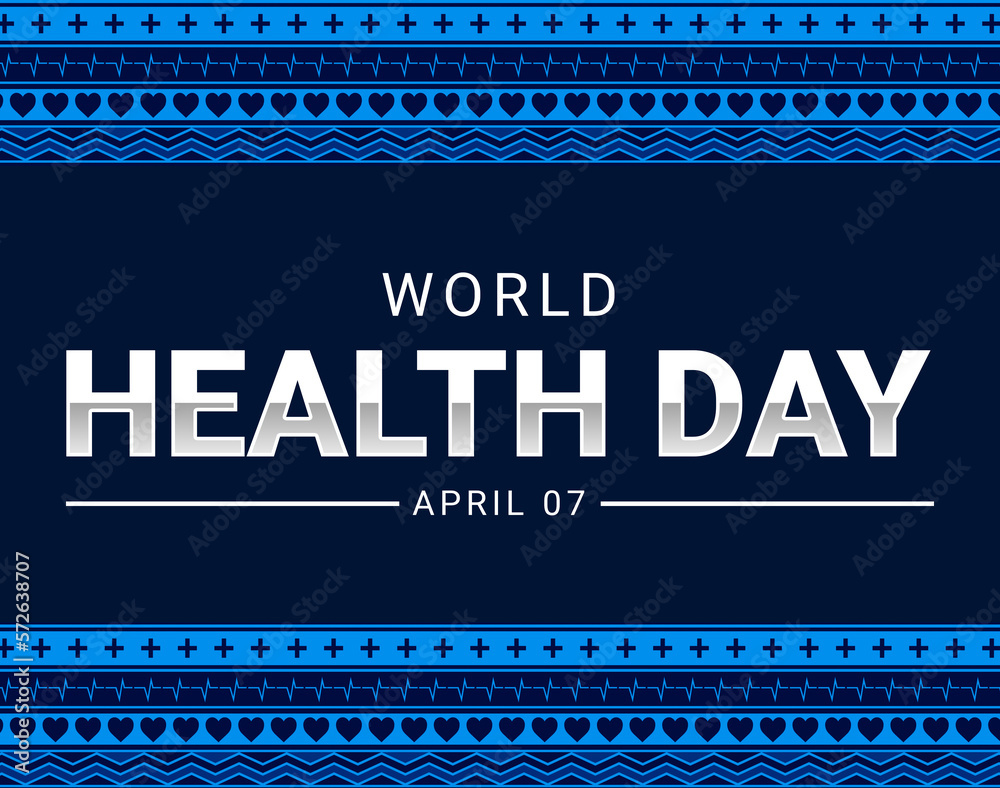 World Health Day background in traditional border design style ...