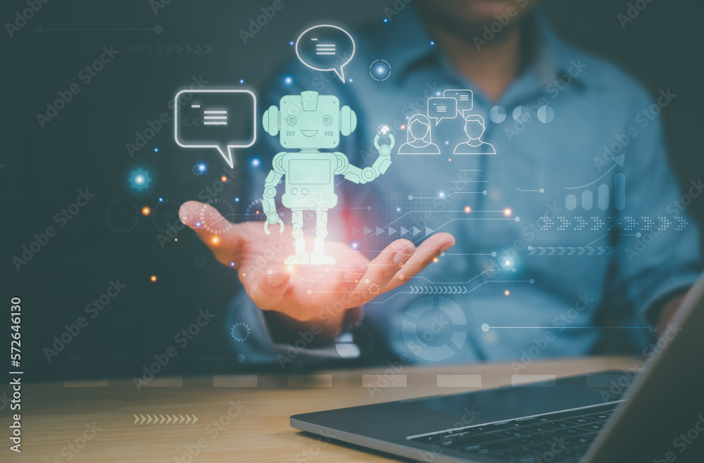 businessmen generation use chatbots on communication tools. Use the Q&A command To create AI ...