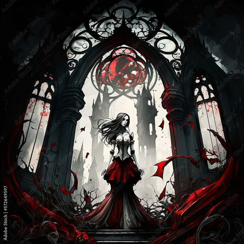 Gothic Scene Bride Stock Illustration | Adobe Stock