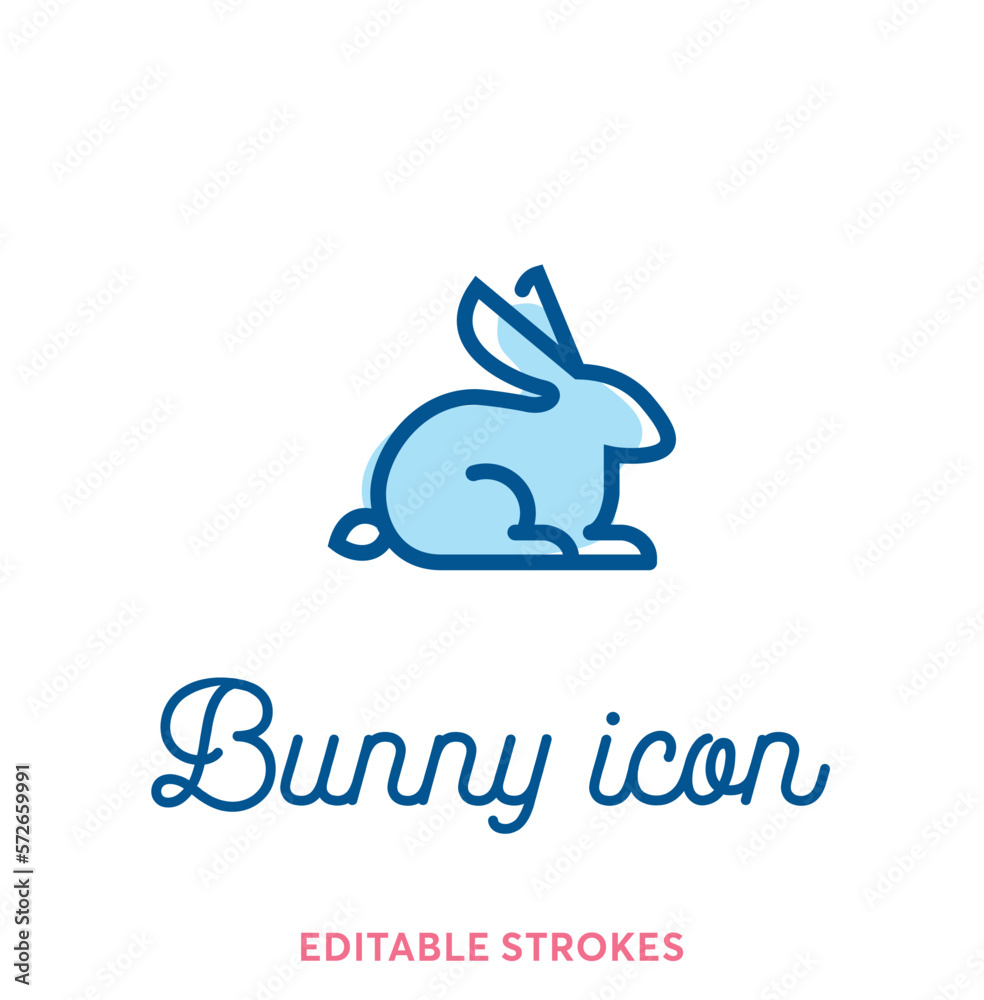 Best bunny outline icon. Minimal animal icon set, lucky rabbit. Easter ...