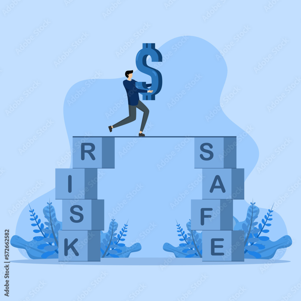 save finance concept from risk, risk management, Take risk or safety ...